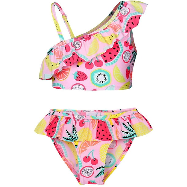 Girls Unicorn Two-Pieces Bikini Set Swimwear Swimsuit Kids Rainbow ...