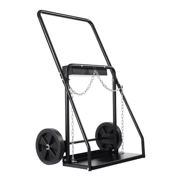 Welding Gas Cylinder Cart with 10 Inch Solid Wheels for Oxygen and ...