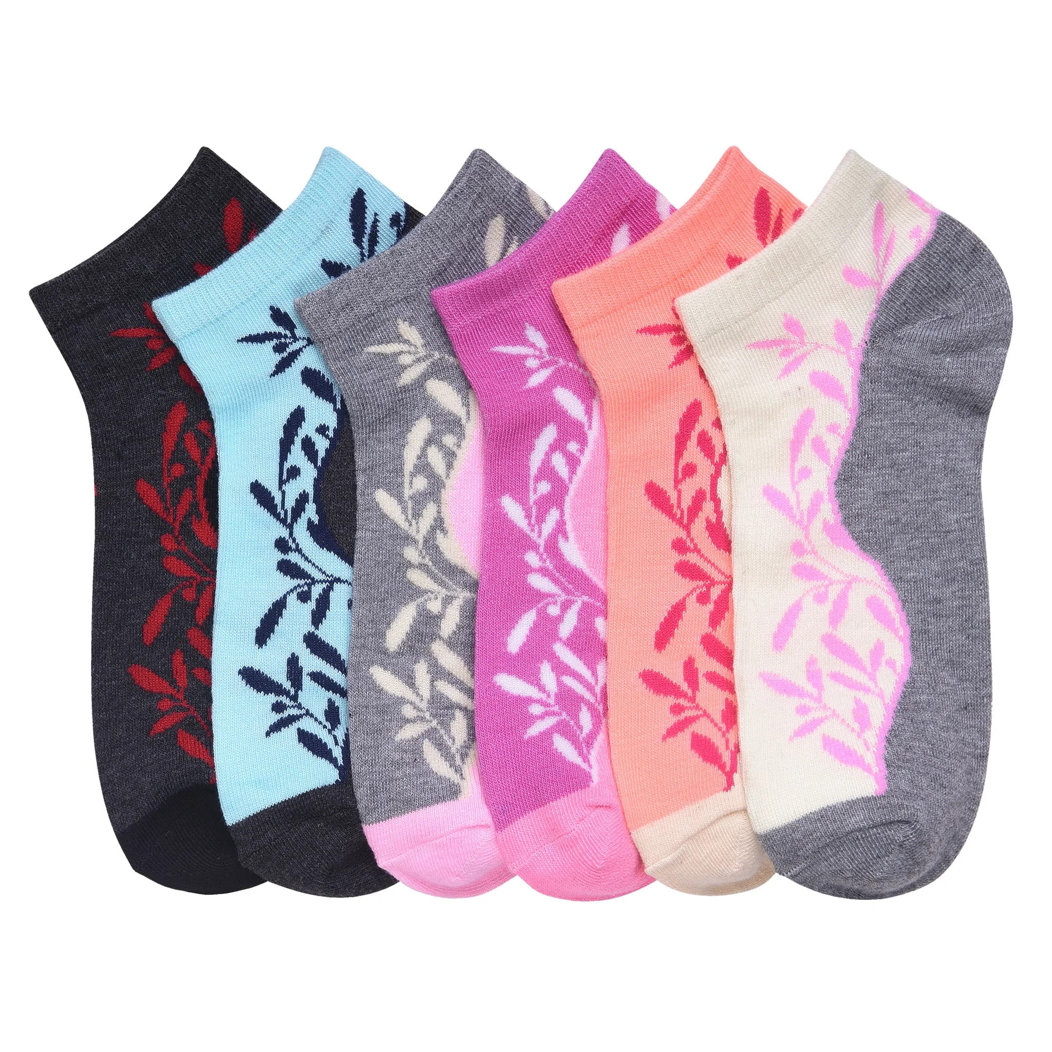 6-PACK Women's Comfort Low Cut Socks, Spandex Socks, FERN, 9-11 ...