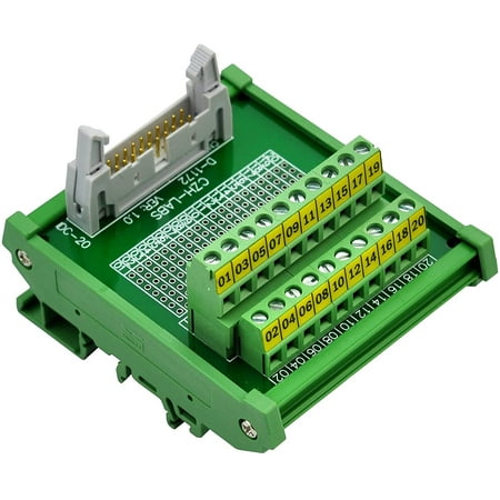 DIN Rail Mount IDC-20 Male Header Connector Breakout Board Interface ...