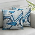 Blue Bicycle Print Throw Pillow Cover Decorative Throw Pillow Covers Soft Couch Pillowcase ...