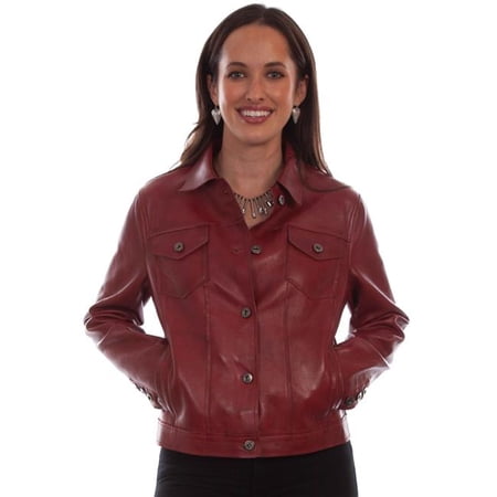 Scully L1031-97 XL Ladies Soft Lamb Jean Jacket, Red - Extra Large ...