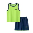 Amidoa Girls Summer Outfits 2 Piece Short Sleeve T Shirt Solid Color ...