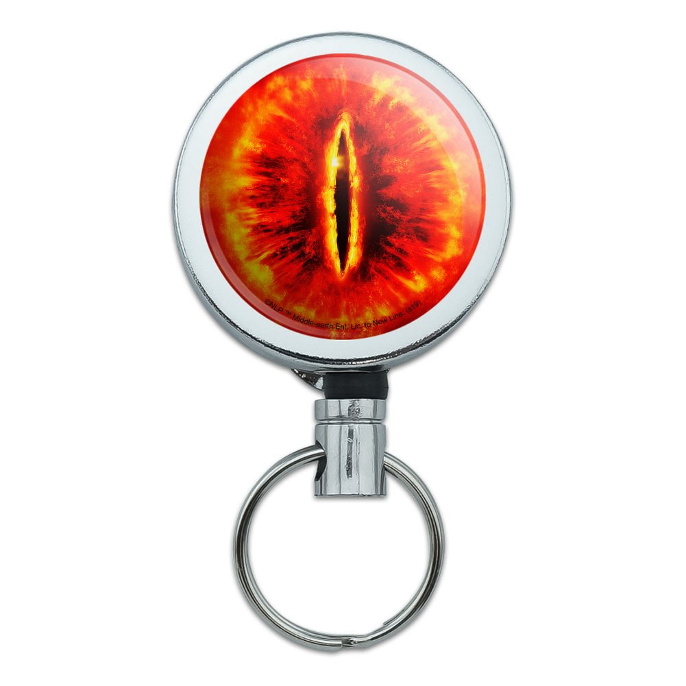 Lord of the Rings Eye of Sauron Heavy Duty Metal Retractable Reel ID ...