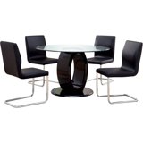 Furniture of America Janus 5-Piece Round Dining Set - Black Lacquer ...