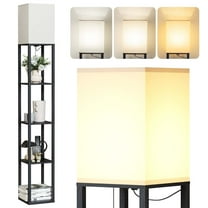 SUNMORY 70" 5 Tier Floor Lamp with Shelves, Wood Floor Lamps for Living ...