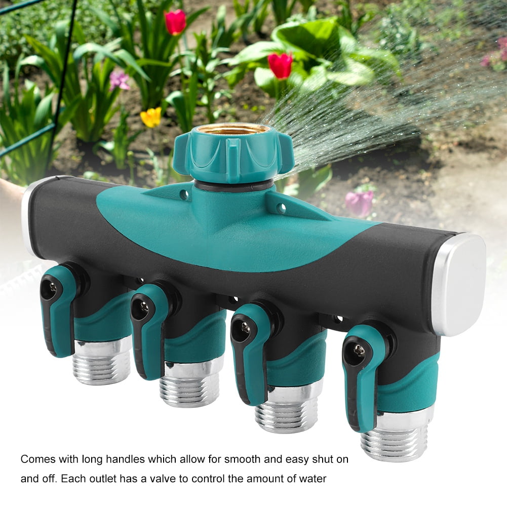 Tbest Hose Splitter, 3/4" 4 Way Hose Connector Splitter Garden Water ...