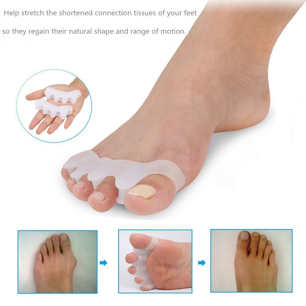 TekDeals 2pcs Silicone Gel Bunion Toe Corrector Orthotics Straightener ...