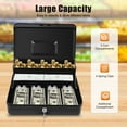 OUTGOO Large Cash Box with Lock, Money Tray, 11.8 x 9.4 x 3.5 inches ...