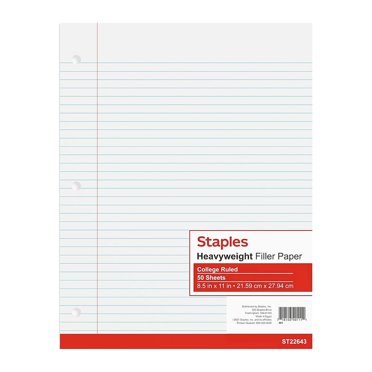 Norcom 5-Pack Filler Paper, 150 Sheets, College Ruled, 10.5" x 8 ...