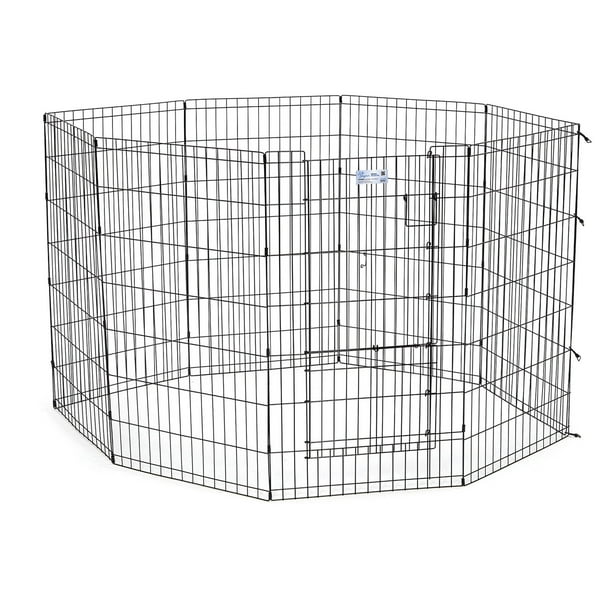 MidWest 8 Panel Black Exercise Pen with MAX Lock Door - Walmart.com ...