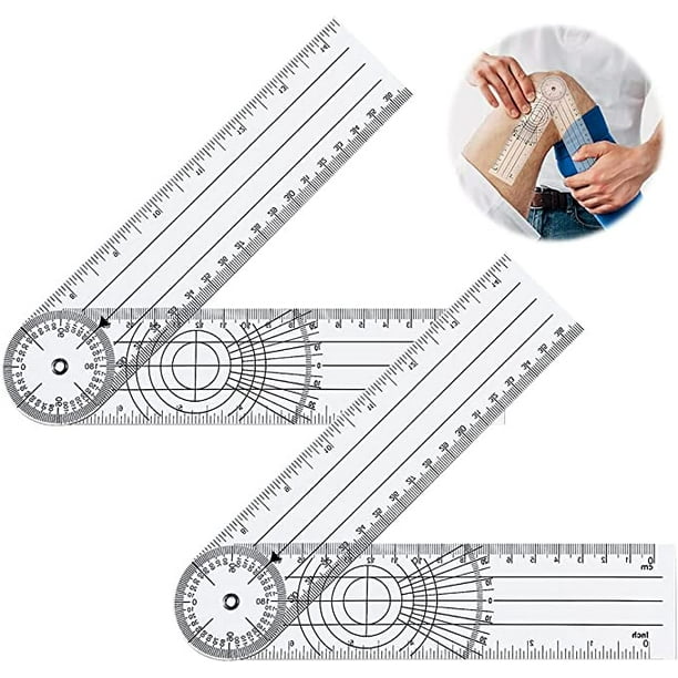 Physio Goniometer, 2Pcs Professional 360 Degree Multi Angle Ruler 14 ...