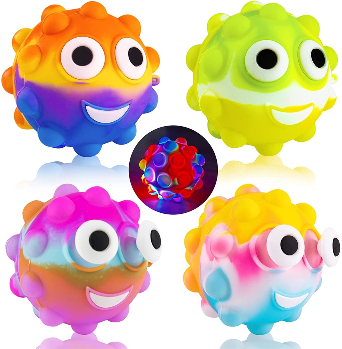 Buy Fidget Toy Push Pop Bubble Sensory With LED Light, 3D Silicone ...