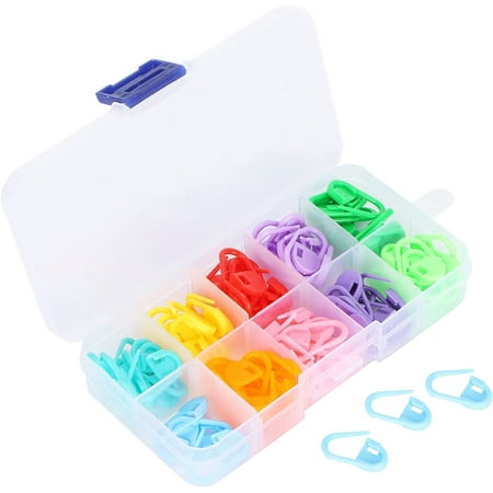 100Pcs Stitch Needle Clips, 10 Colors Safety Pins Quick Locking Stitch ...