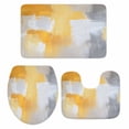 Abstract Graffiti Bathroom Rugs Set Yellow Grey White Oil Painting ...