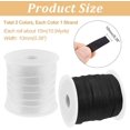 2Strands 2 Colors Flat Polyester Elastic Shoulder Strap with Plastic ...