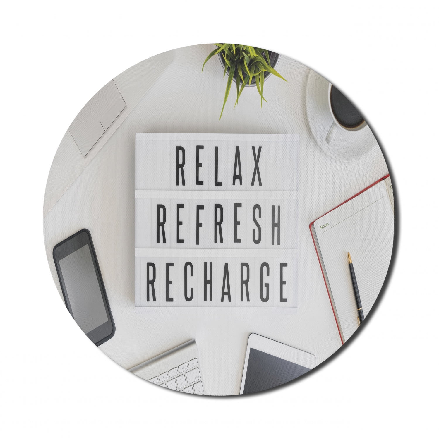 Saying Mouse Pad for Computers, Relax Refresh and Recharge on Office ...
