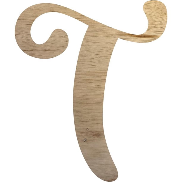 Wooden Letter Craft Alphabet T, Unfinished 5'' Small Wood Letter Décor ...