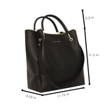 Alexis Bendel Black Women’s Vegan Leather Multi-Style Shopper Tote ...
