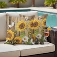 Farmhouse Sunflowers Outdoor Waterproof Throw Pillow Covers 16x16 Set ...