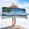 150 75cm Blue Sun Sky White Cloud Beach Towel Microfiber Beach Towel
