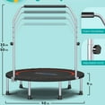 40'' Silent Foldable Trampoline, Adjustable Handle, 400lbs Load ...