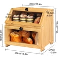 Bamboo Bread Box for Kitchen Countertop, Large Bread Storage Container ...
