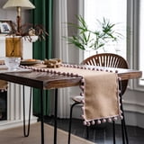 Ludlz Table Runner with Tassels Small Balls Cotton Modern Farmhouse ...