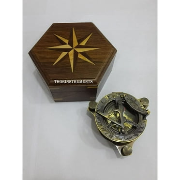 Indian Nautical Instruments Antique Brass & Copper Sundial Compass ...