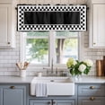 Black Square Valance Curtain 1 Panel, Graphic Retro Black White ...