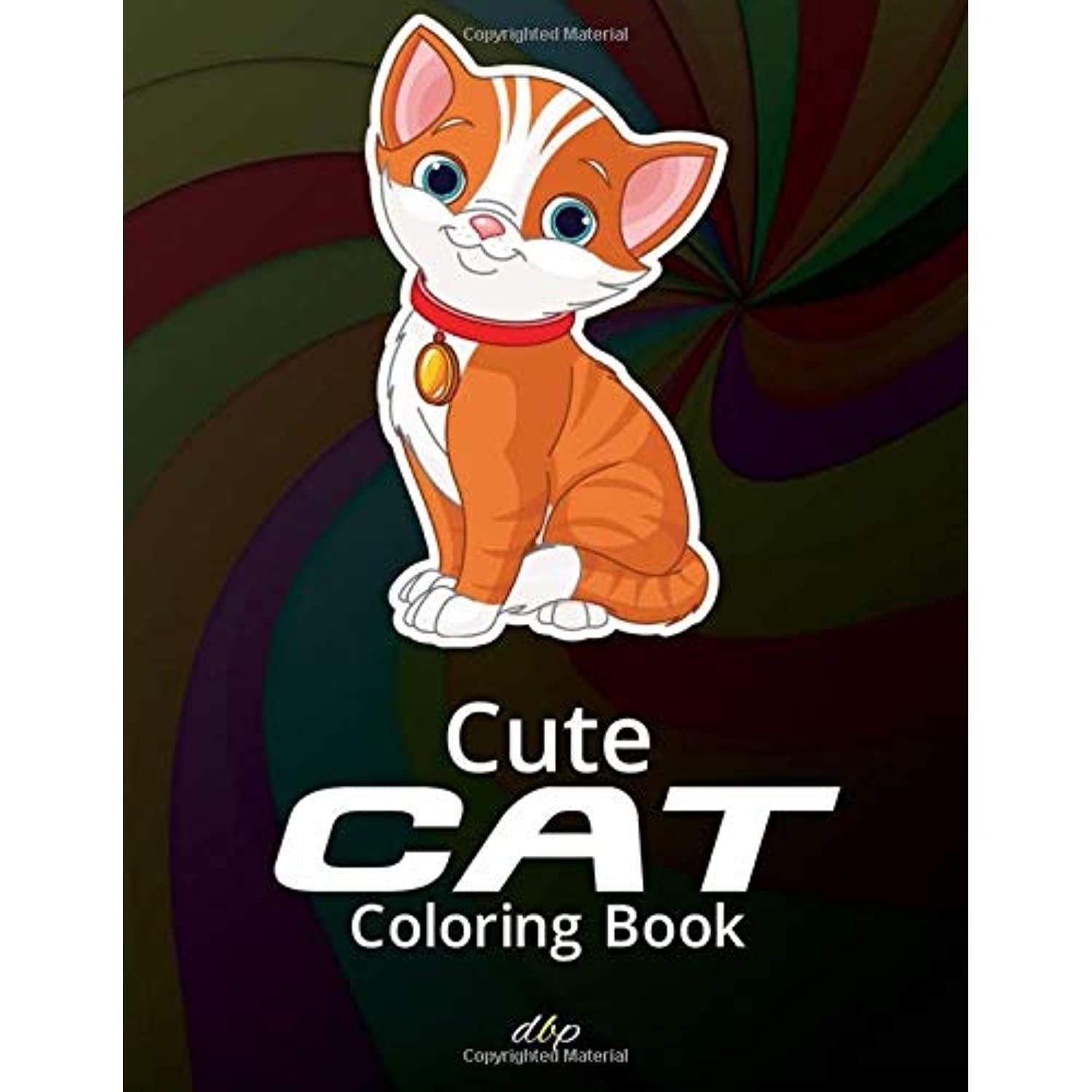 Cute Cat Coloring Book: Large mandala cat drawing book for Kids. Funny ...