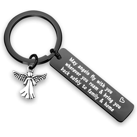 Traveller Keychain Gift May Angels Fly With You Wherever You Roam Bring ...
