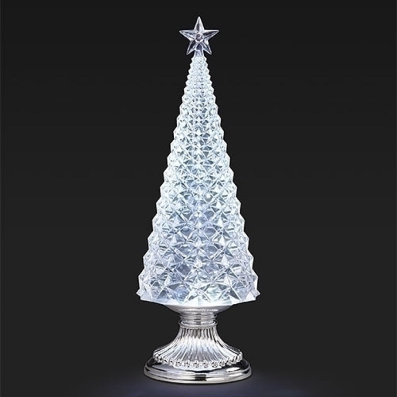 Roman Battery Operated Lighted Swirl Christmas Tree Facet 13.5 Inch ...