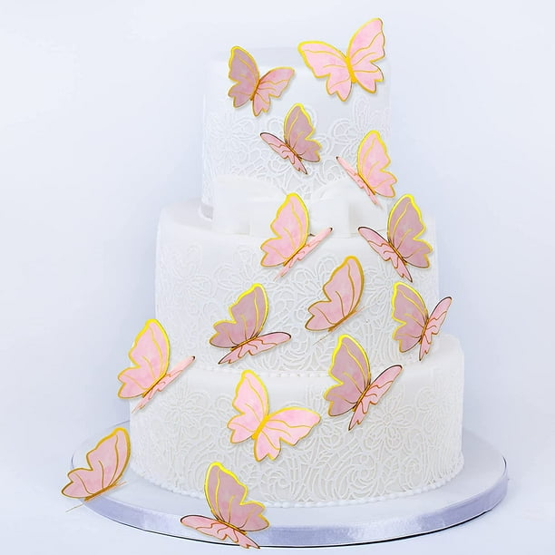 100 Pieces Butterfly Cupcake Toppers Butterfly Cake Decorations ...
