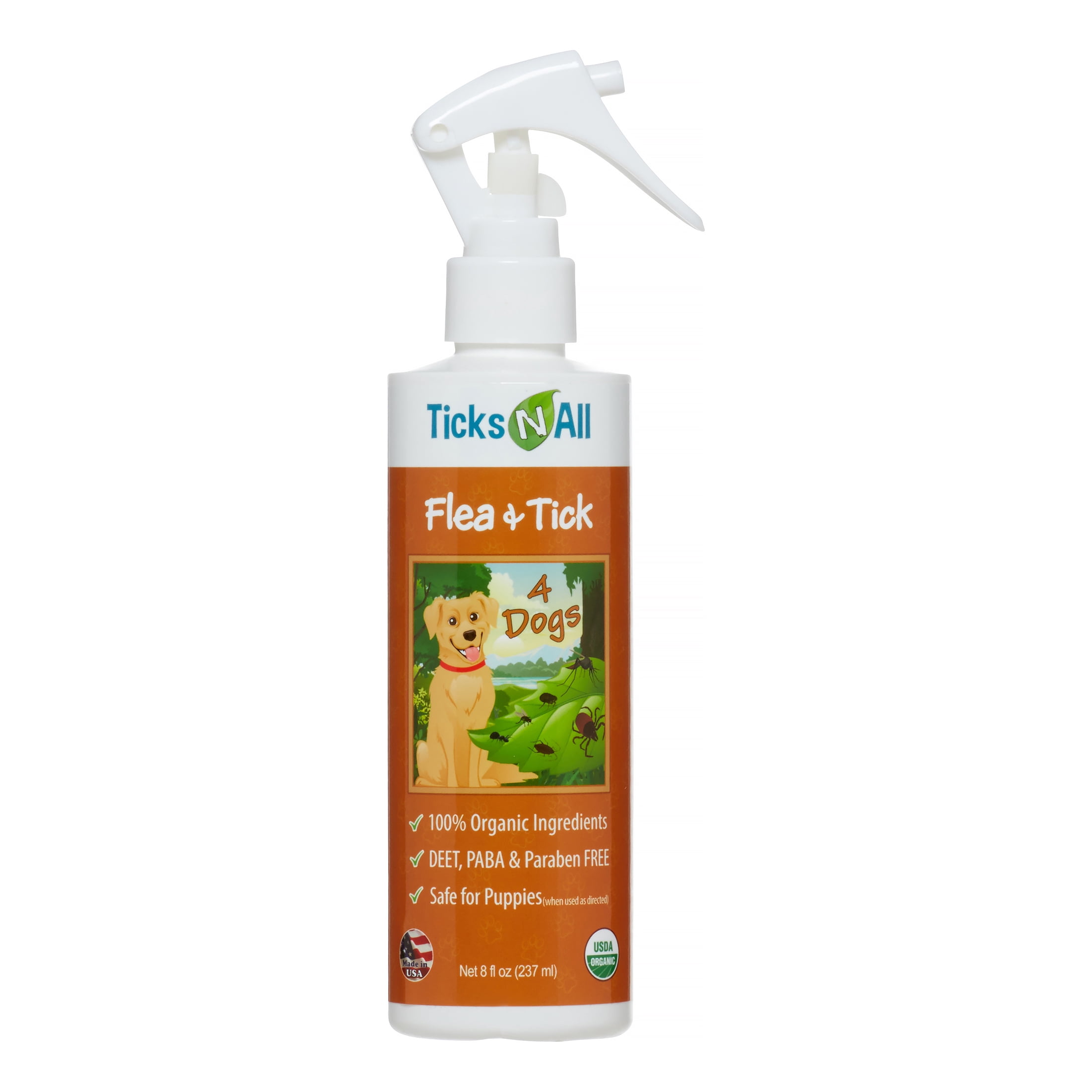 Ticks-N-All Organic Flea & Tick Repellant for Dogs, 8 Oz - Walmart.com