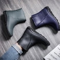 AUDeals Men's Platform Rain Boots Slip On Waterproof Non Slip Rubber ...