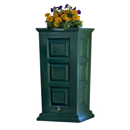 Good Ideas Savannah Outdoor 55 Gallon Flat Back Rain Barrel and Planter ...