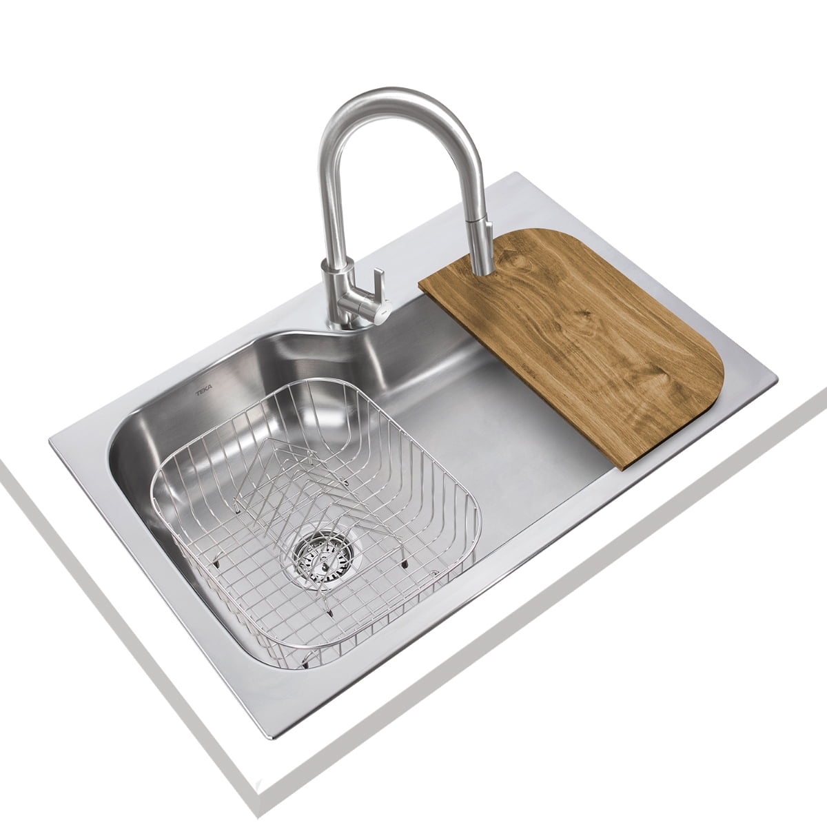 Combo Tarja Sencilla Teka Mezcladora Monomando y Accesorios DM 33.22 1C ...