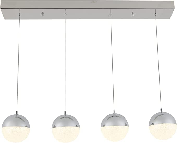 Artika Sparkle 4-Light Integrated LED Linear Pendant Light Fixture ...