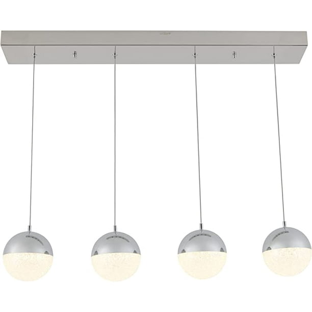 Artika Sparkle 4-Light Integrated LED Linear Pendant Light Fixture ...