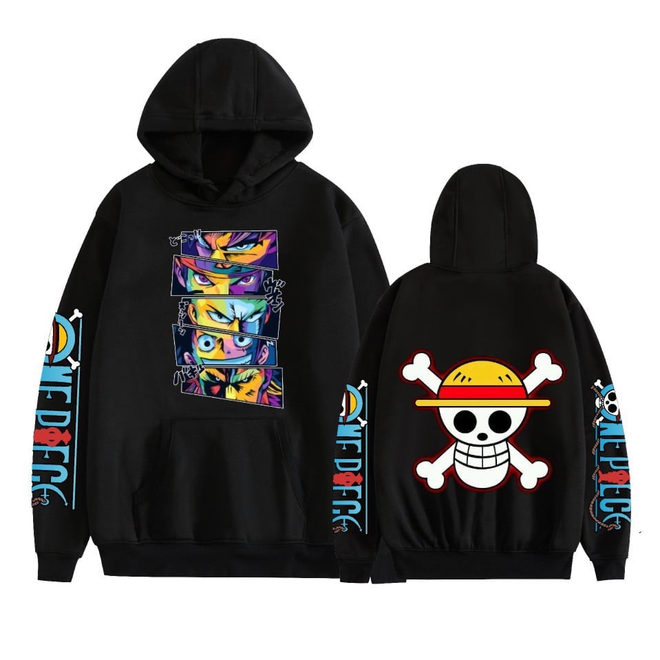 Click here for Thnclzx Luffy Straw Hat Hoodie Black And White Kid... prices