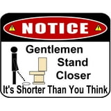 Flashing Blinking Red LED Laminated Funny Sign Notice Gentlemen Stand ...