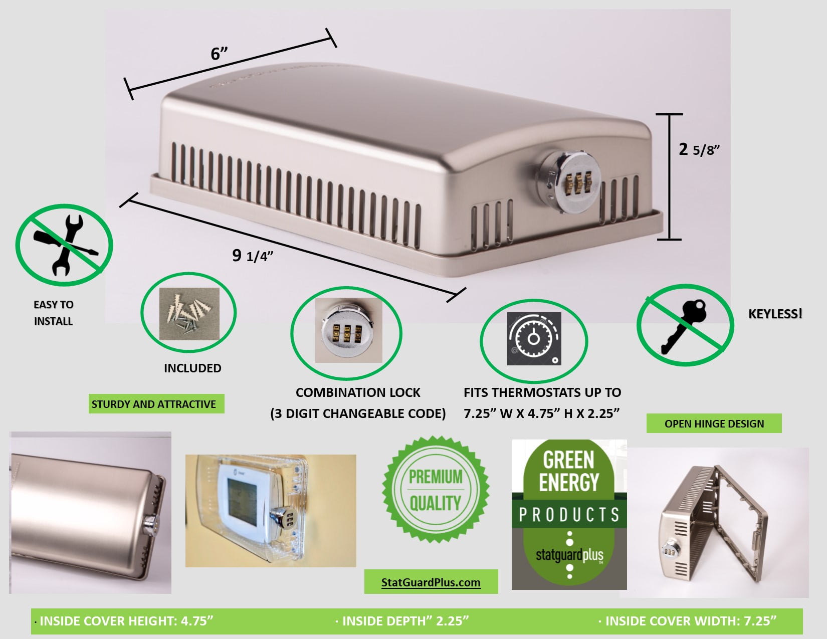 Metal Thermostat Covers With Lock