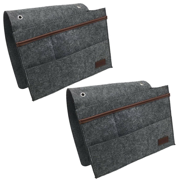 2 Pack Bedside Caddy Storage Organizer Sofa Desk 6 Pockets Phone Remote ...