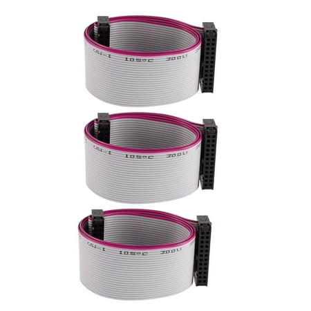 3 Pcs 2.54mm Pitch 24 Pin 24 Wire IDC Flat Ribbon Cable 50cm Length ...