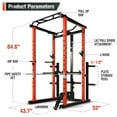 RitFit 1000LB Capacity Power Cage Rack with Pulley, Lat Pull Down ...