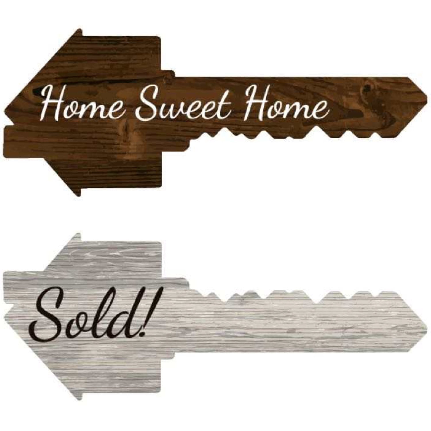 Real Estate Key Shaped Prop Sold Sign | One Sign Double Sided | Social ...