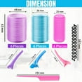 Hair Rollers Set - 18 Self Grip Velcro Rollers, 12 Duckbill Clips, 2 ...