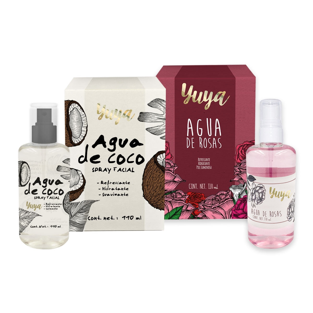 Set Yuya Agua de Coco hidratante Enriquecido con Aloe Vera y Ginseng ...