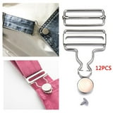 12 Sets Metal Buckles Dungaree Buckles with Rectangle Slider Fasteners ...